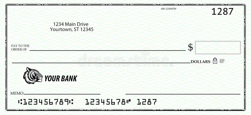 This is a Generic Bank Check with Generic Logos, Numbers and Names ...