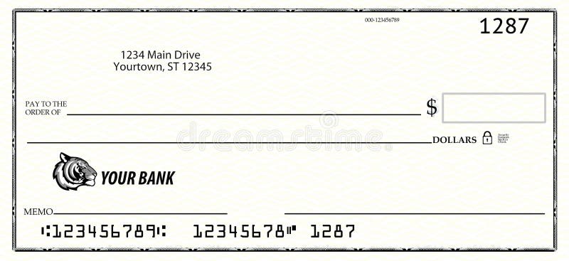 This is a Generic Bank Check with Generic Logos, Numbers and Names ...