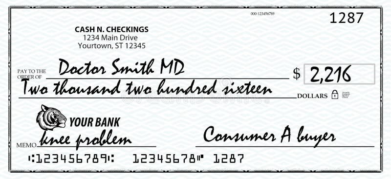 This is a Generic Bank Check with Generic Logos, Numbers and Names ...