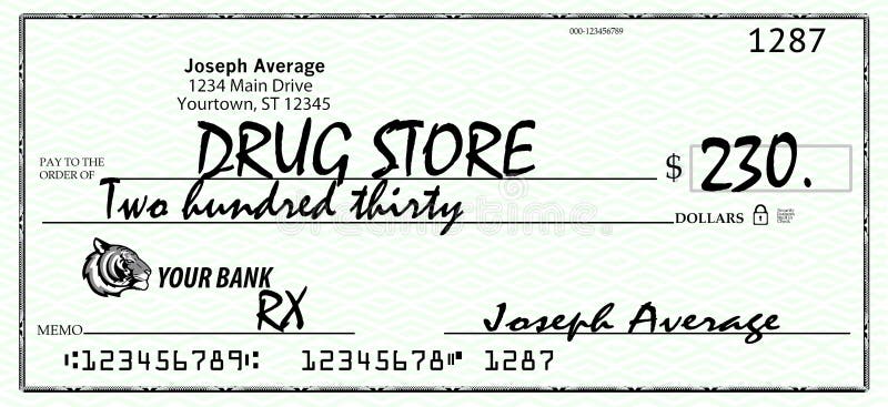This is a Generic Bank Check with Generic Logos, Numbers and Names ...