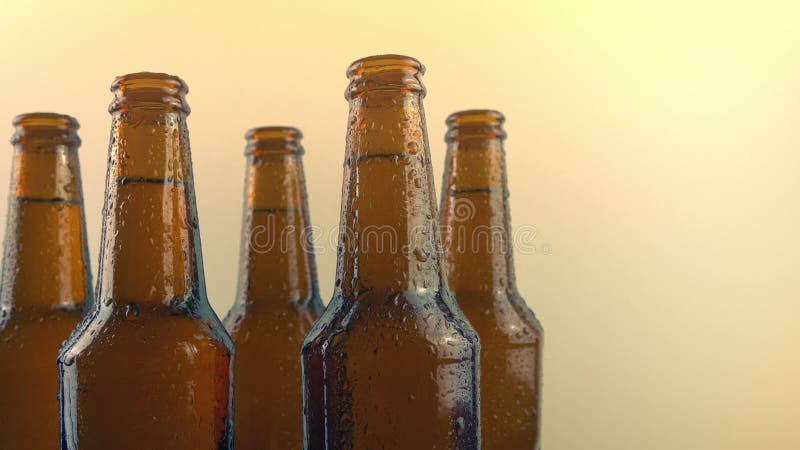 Sweating Chilled Beer Bottles in Sun Glow Stock Video - Video of ...