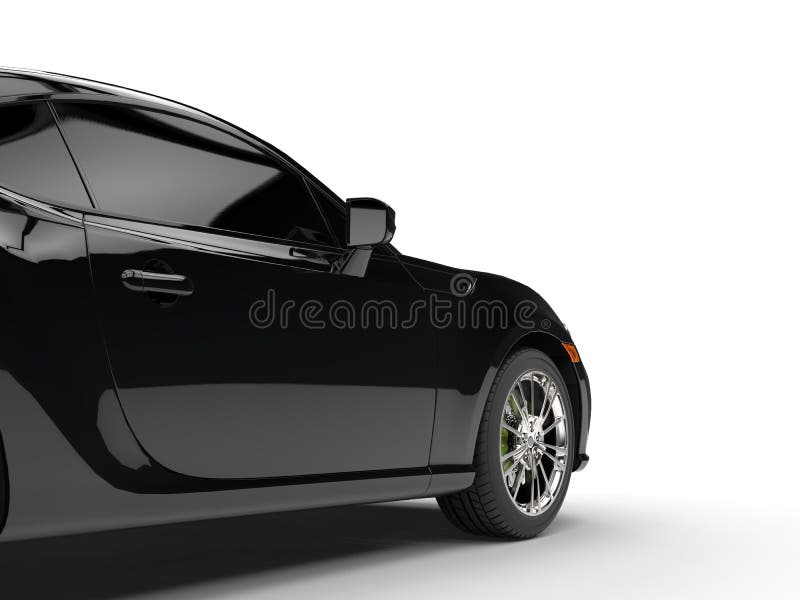 Generic Black Sports Car - Front View Closeup Stock Illustration ...