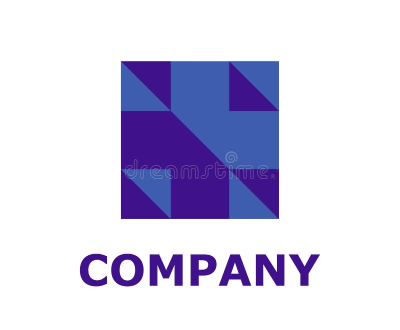 Blue square logo stock vector. Illustration of corporate - 111681307
