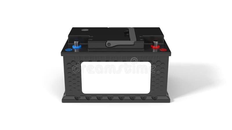 Generic Car Battery with Copy Space Label. 3d Illustration Stock ...