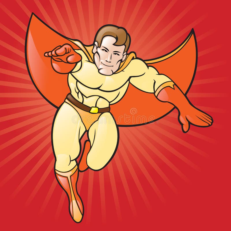 Generic Cartoon Super Hero stock vector. Illustration of flight - 12397681