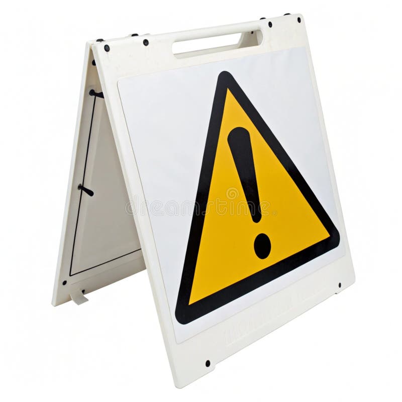 Generic Caution Sign Isolated on White Background Stock Illustration ...