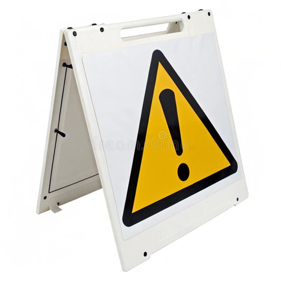 Generic Caution Sign Isolated on White Background Stock Illustration ...