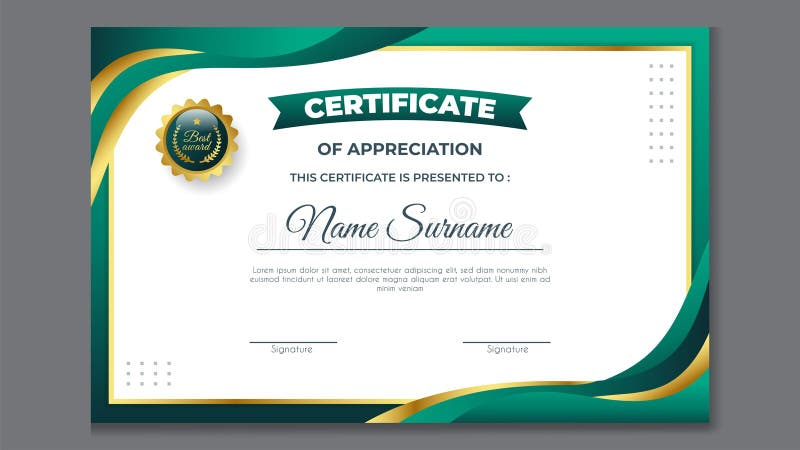 Generic Certificate of Appreciation Template Stock Illustration ...