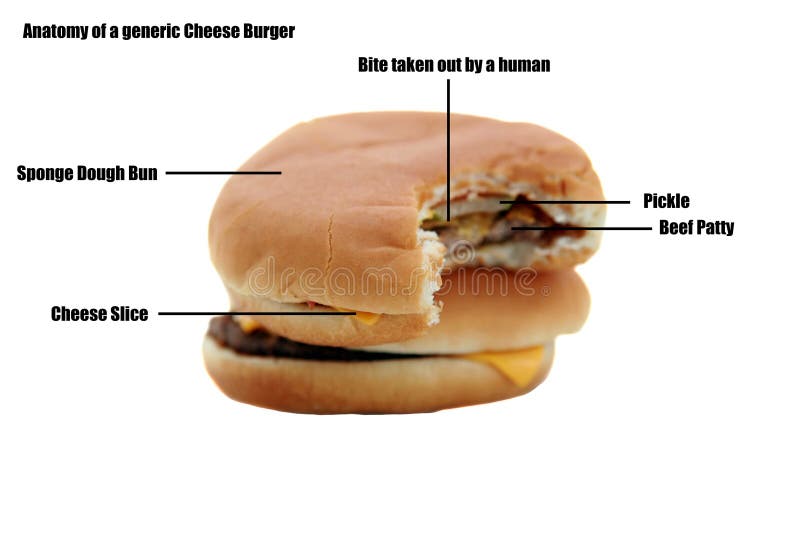 Generic Cheese Burger Isolated on White Stock Photo - Image of fast ...