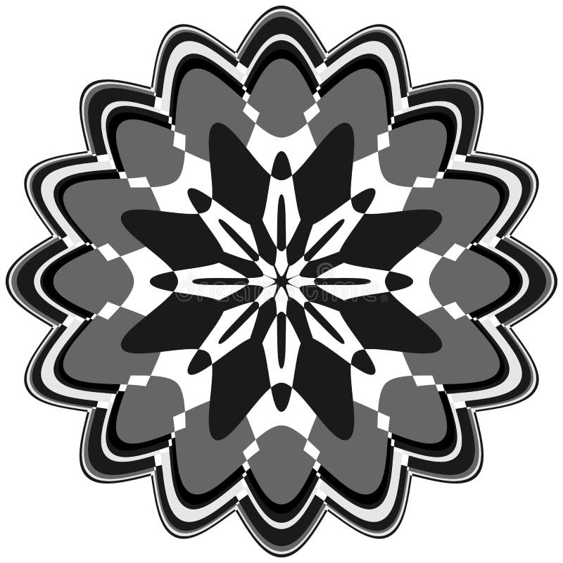 Generic Circular Motiff, Mandala. Abstract Grayscale Geometric E Stock ...