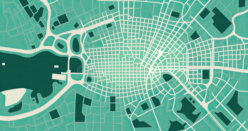 A Generic City Map - AI Generated Image Stock Illustration ...