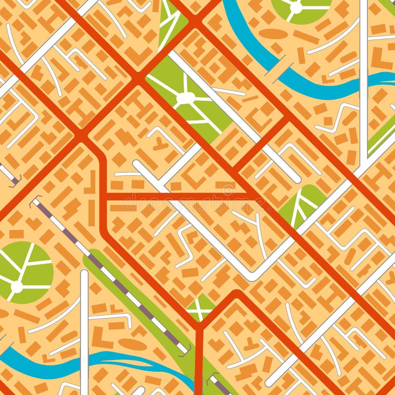 Generic City Map Background. Stock Vector - Illustration of town ...