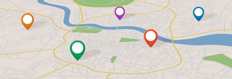 A Generic City Map with Icons Stock Illustration - Illustration of ...