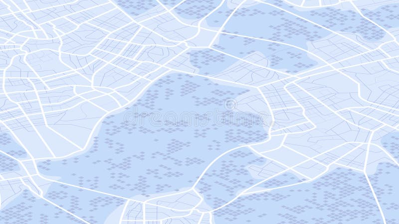Generic City Map with Signs of Streets, Roads and River. Abstract ...