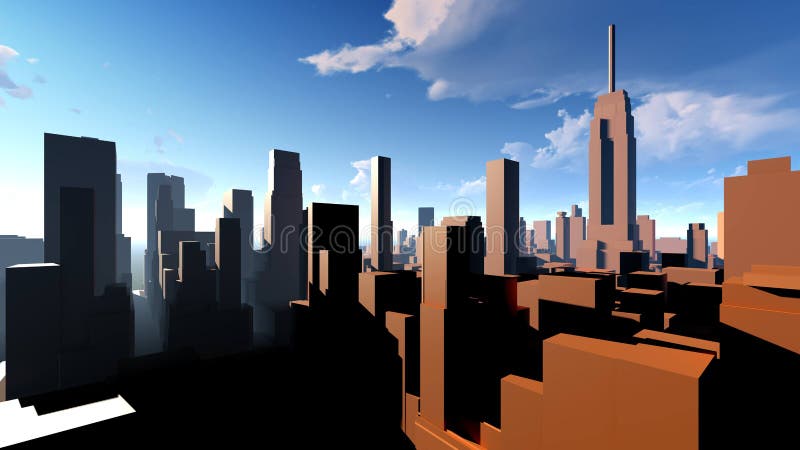 Generic Cityscape Architecture 3d Rendering Stock Illustration ...