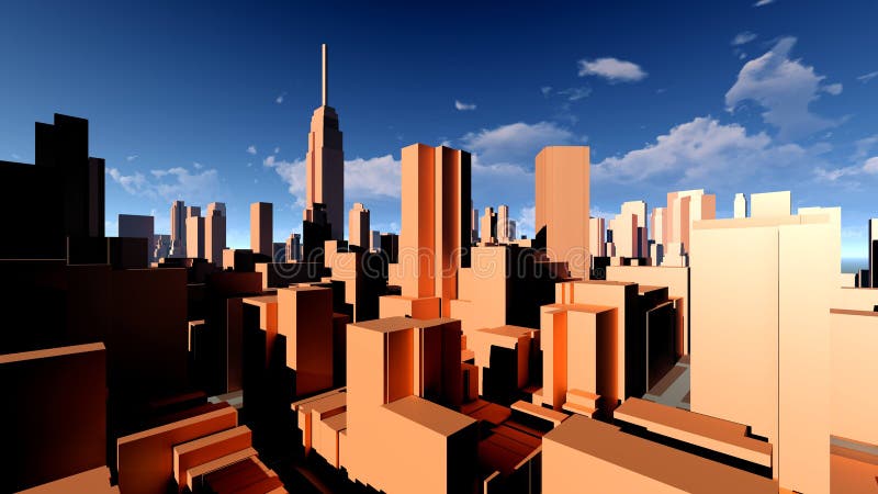 Generic Cityscape Architecture 3d Rendering Stock Illustration ...