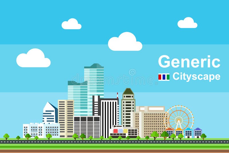 Generic Cityscape Building - Series 2 Stock Vector - Illustration of ...