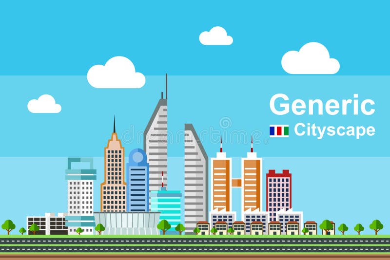 Generic Cityscape Building - Series 2 Stock Vector - Illustration of ...
