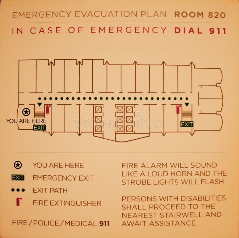 Generic Classic School Office Hotel Building Evacuation Plan Signage ...