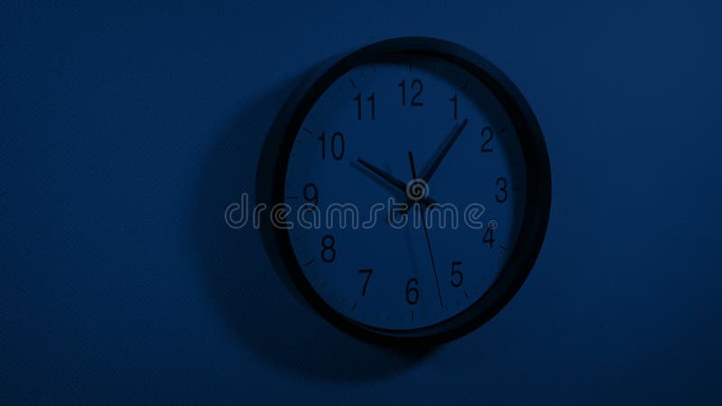 Office Clock 10 at Night Tracking Shot Stock Footage - Video of office ...