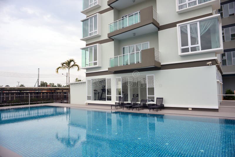 Generic Condominium Outdoor Stock Photo - Image of outdoor, windows ...