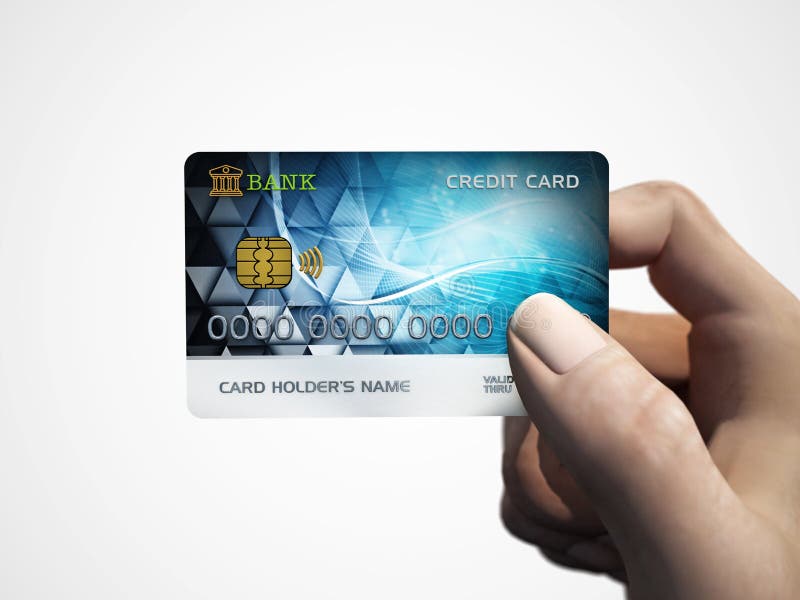 Generic Credit Card in Hand. 3D Illustration Stock Illustration ...