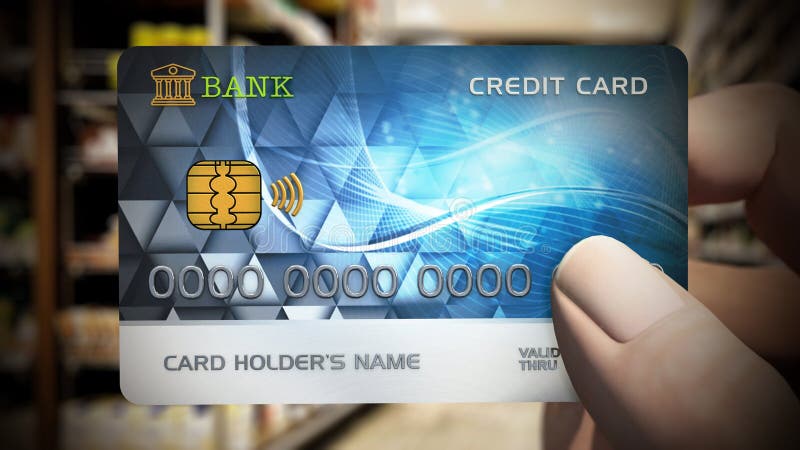 Generic Credit Card in Hand. 3D Illustration Stock Illustration ...