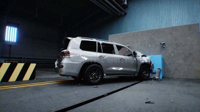 Generic 3d Car Crash Test. Car Destruction.3d Rendering. Stock ...