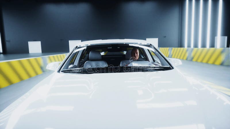 Generic 3d Car Crash Test with Crashtest Dummy. Car Destruction. 3d ...