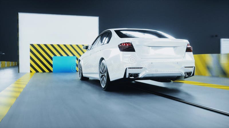 Generic 3d Car Crash Test. Car Destruction. 3d Rendering. Stock ...