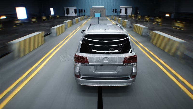 Generic 3d Car Crash Test. Car Destruction.3d Rendering. Stock ...