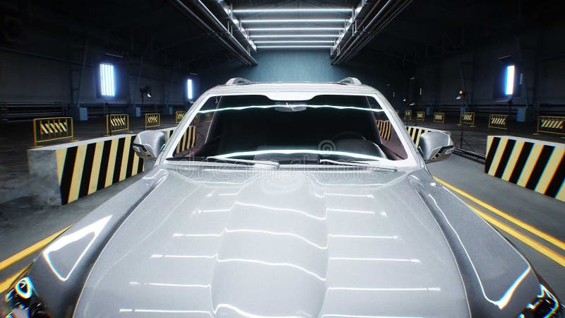 Generic 3d Car Crash Test. Car Destruction.3d Rendering. Stock ...