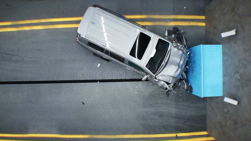 Generic 3d Car Crash Test. Car Destruction.3d Rendering. Stock ...