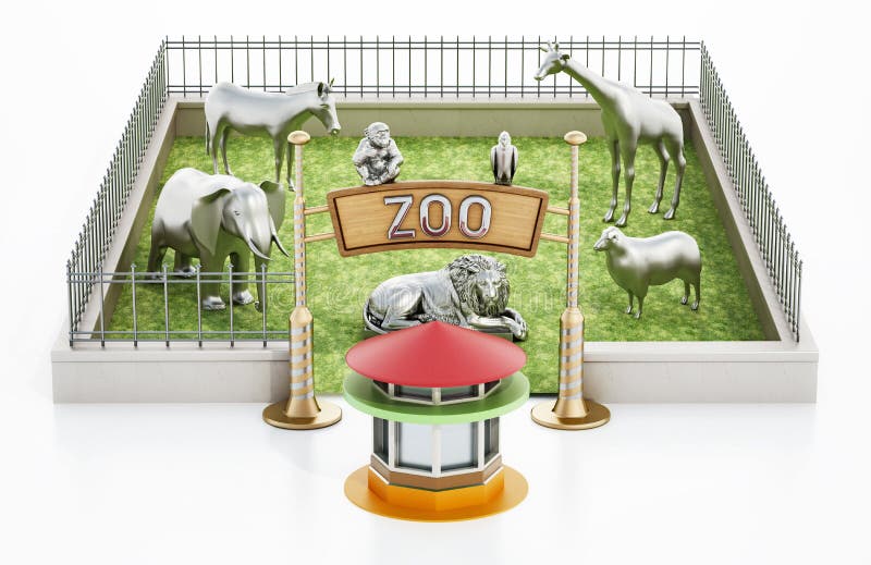 Generic 3D Illustration of a City Zoo. 3D Illustration Stock ...