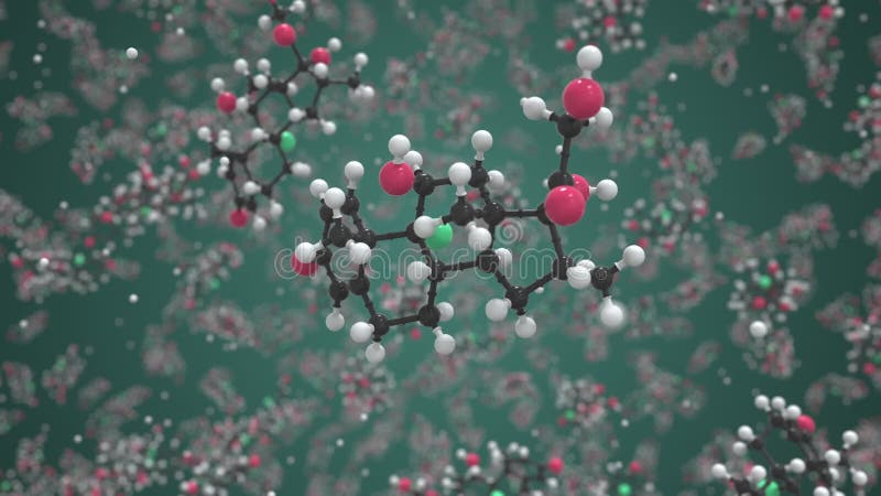 Generic Dexamethasone Molecule. Molecular Model. Looping Seamless 3d ...