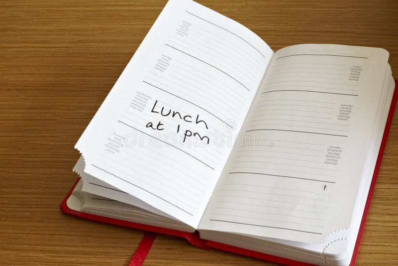 Generic Diary with Lunch Appointment Booked in Stock Image - Image of ...