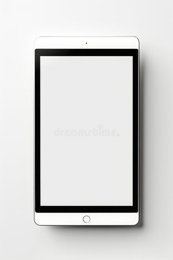 Generic Digital Tablet on White Background with Empty Screen, Simple ...