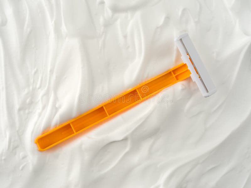 Generic Disposable Razor on Shaving Foam Stock Image - Image of shaving ...