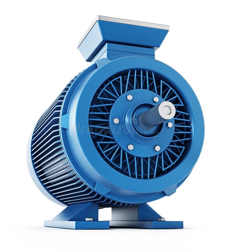 Generic Electric Motor Isolated on White Background. 3D Illustration ...