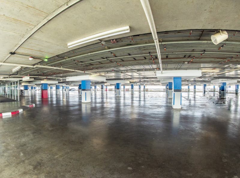 Generic Empty Car Parking on Building Stock Photo - Image of indoor ...