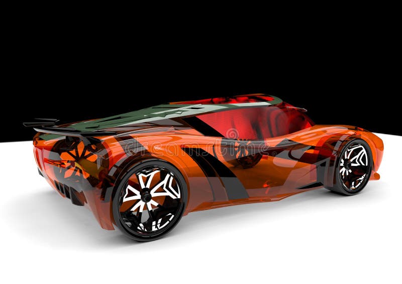Generic and Futuristic Model of Car 3d Rendering Stock Illustration ...