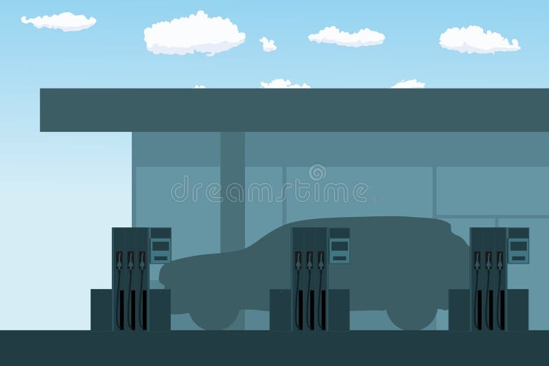 Generic Gas Station and Fuel Pumps Vector Stock Vector - Illustration ...