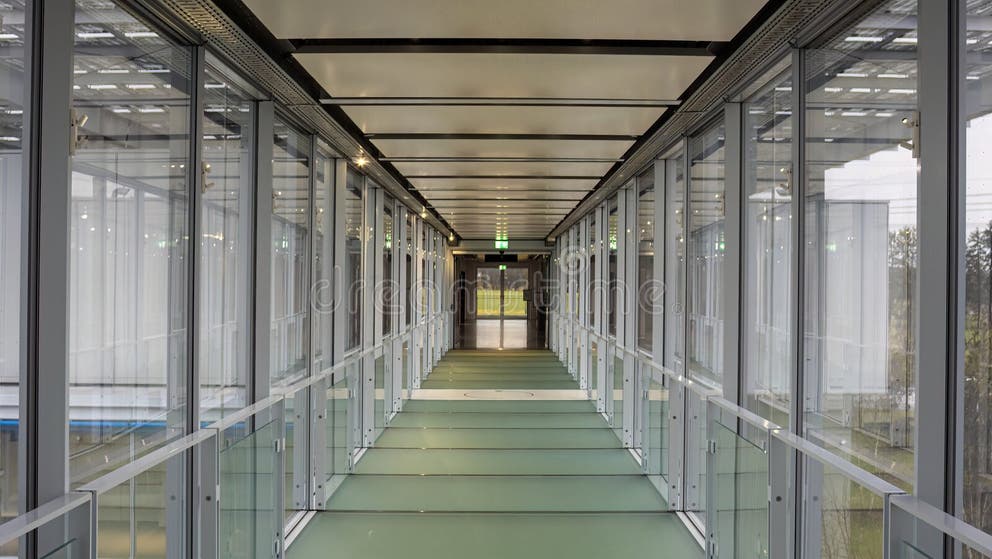 Generic glass corridor stock photo. Image of structure - 304722150