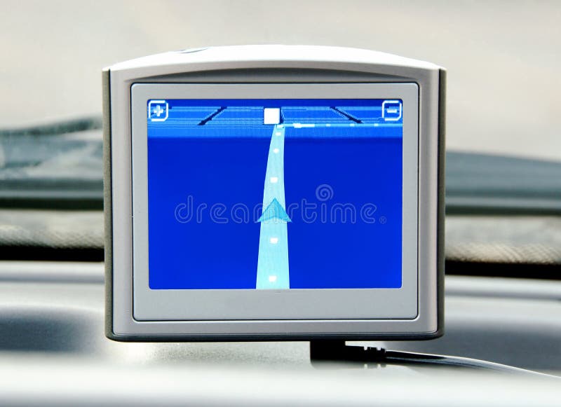 Generic GPS Navigation System Device at Night Stock Image - Image of ...