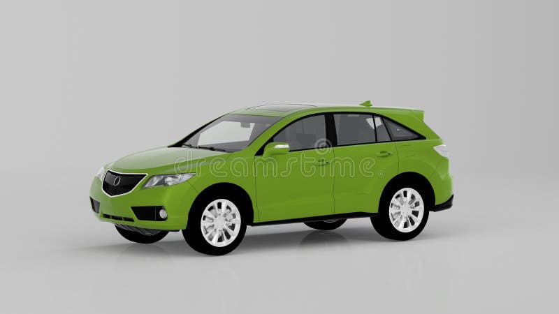 Generic Green SUV Car Isolated on White Background, Front View Stock ...