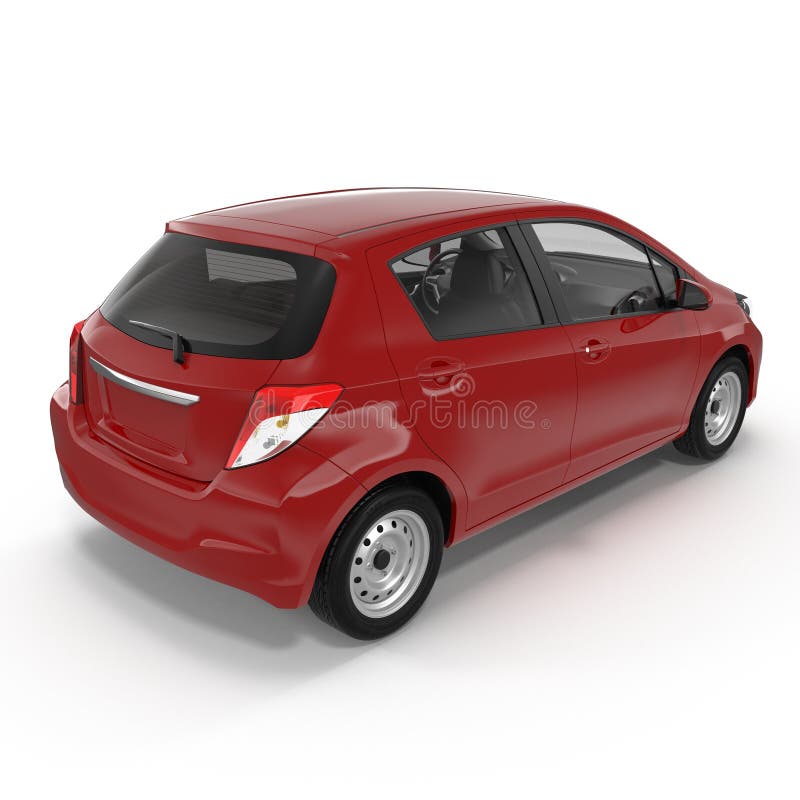 Generic Red Car - Top View on White 3D Illustration Stock Image - Image ...