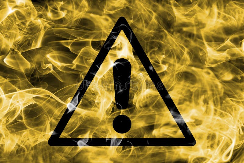 Generic Hazard Warning Smoke Sign. Triangular Warning Hazard Sign ...