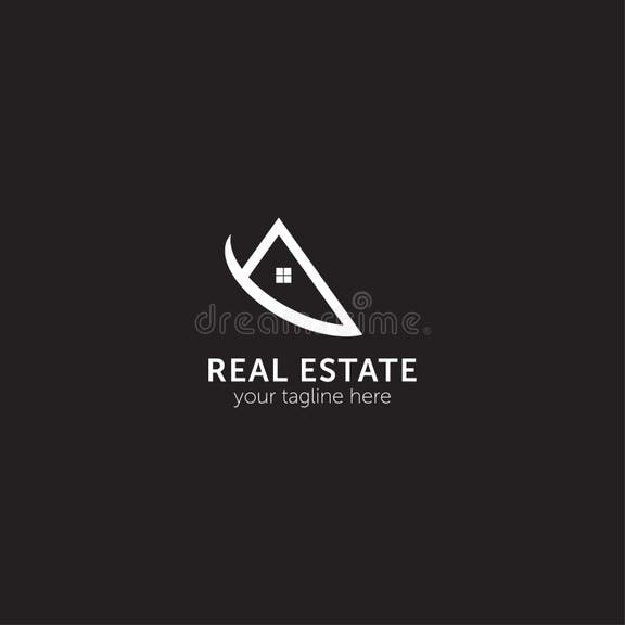 Generic House Logo Template with Black Background Vector Isolated Stock ...