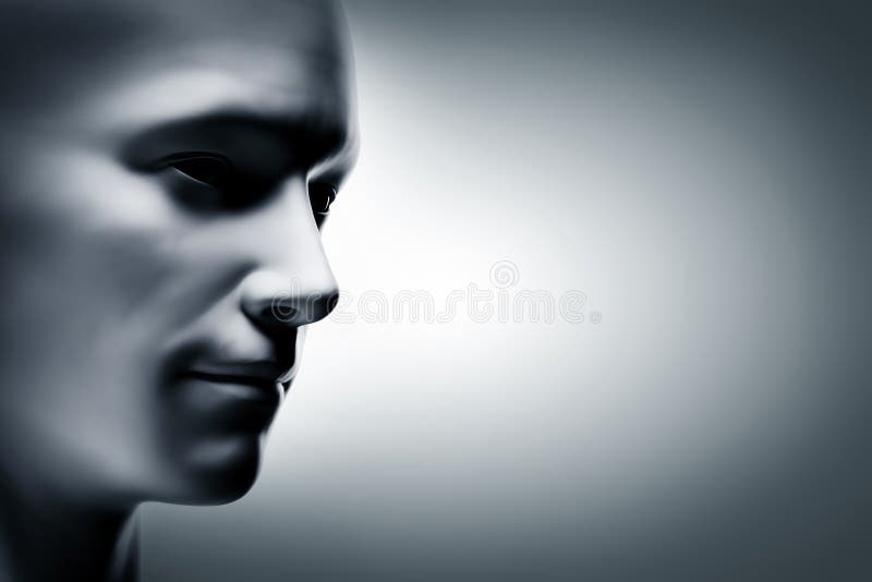 Generic Human Man Face, Profile Side. Futuristic Stock Illustration ...