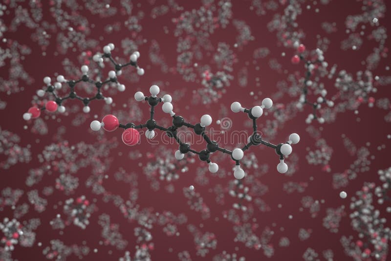 Ibuprofen Molecule. Isolated Molecular Model. 3D Rendering Stock ...